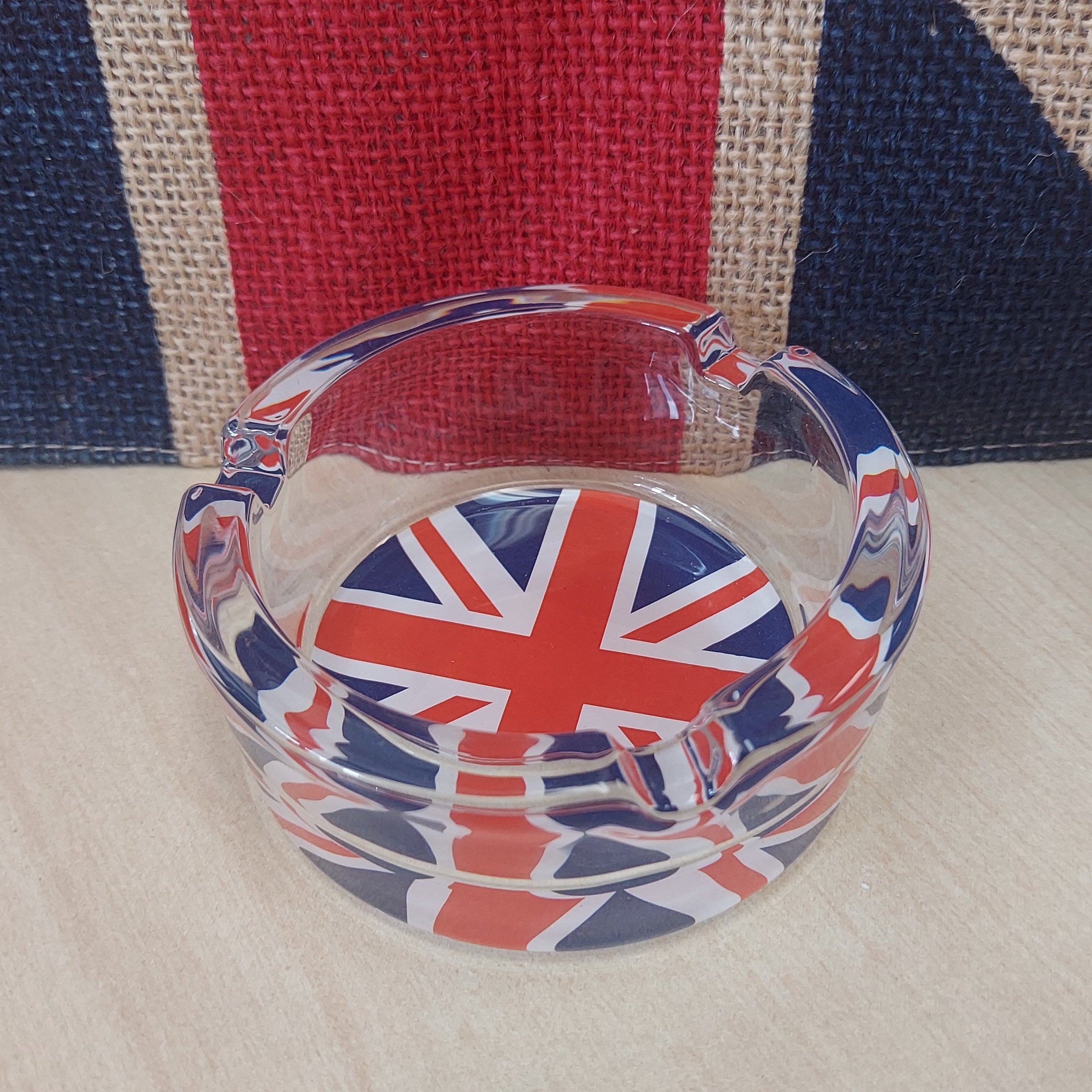 Union Jack Round Glass Ashtray | British Marketplace