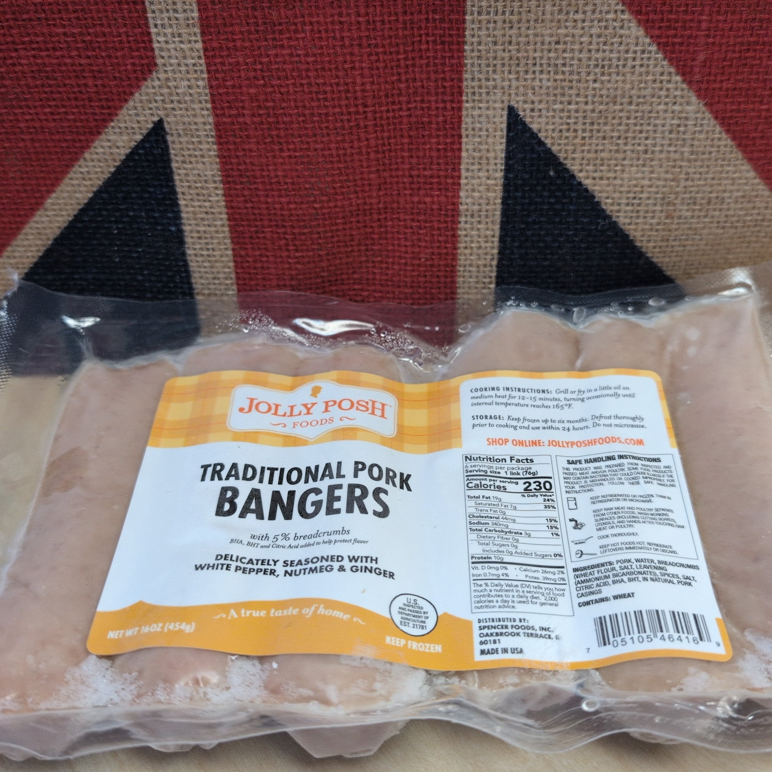 Jolly Posh Traditional Pork Banger 1lb | British Marketplace
